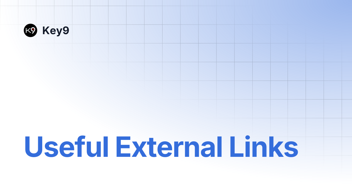 Useful External Links | Key9 Identity